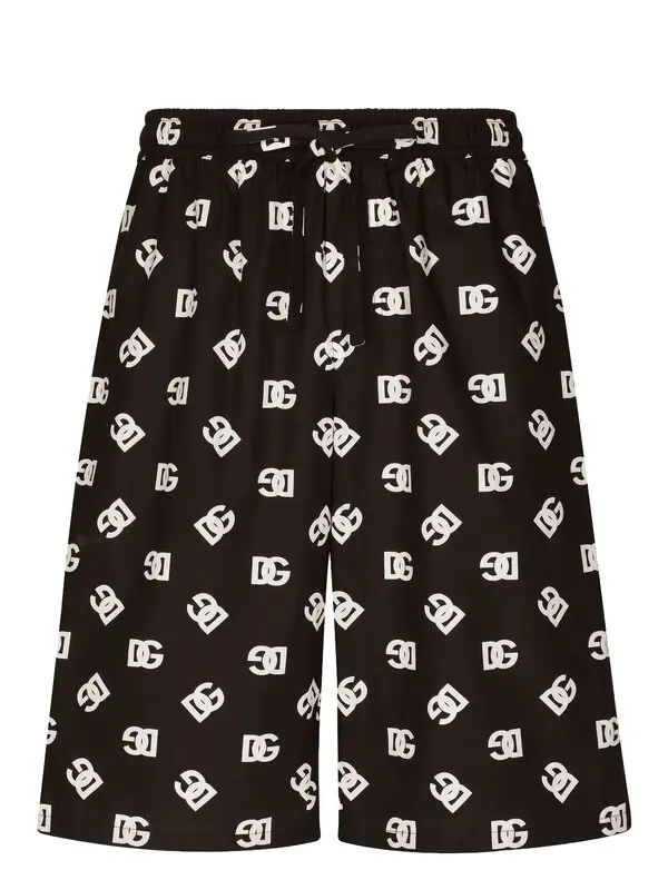 Dolce & Gabbana Monogram Bermuda Shorts - Black