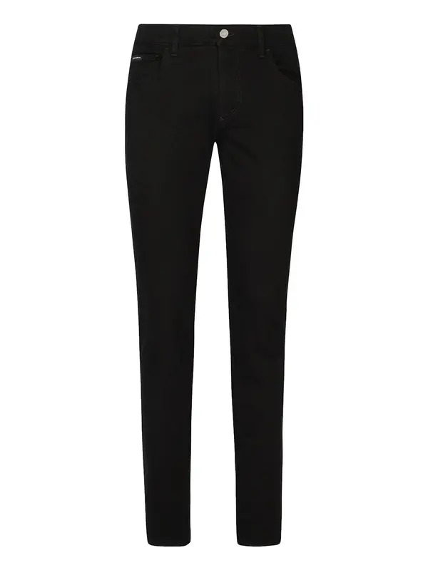 Dolce & Gabbana Logo-appliqué Skinny Jeans - Black