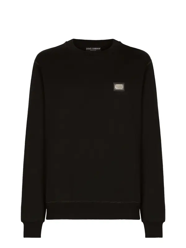 Dolce & Gabbana Logo-tag Cotton Sweatshirt - Black