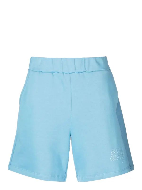 Opening Ceremony Logo-embroidered Cotton Track Shorts - Blue