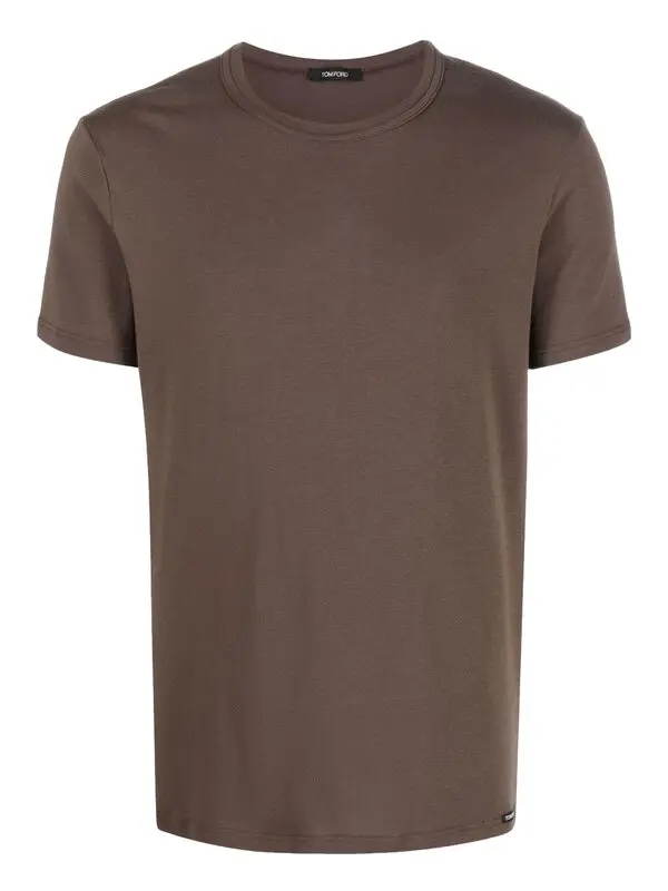 TOM FORD Solid-color Crew-neck T-shirt - Brown