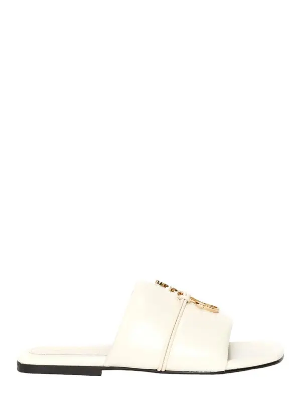JW Anderson Anchor-logo Leather Slides - Neutrals
