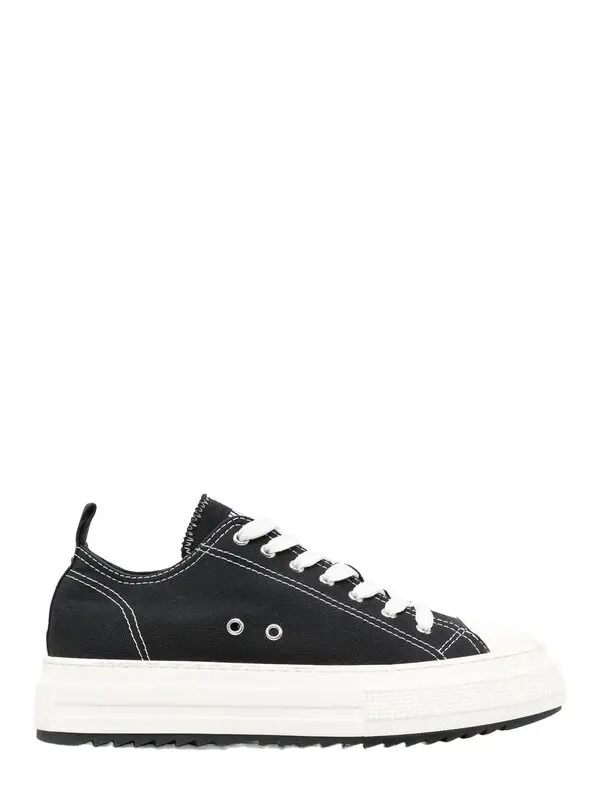 Dsquared2 Flatform Sole Lace-up Sneakers - Black