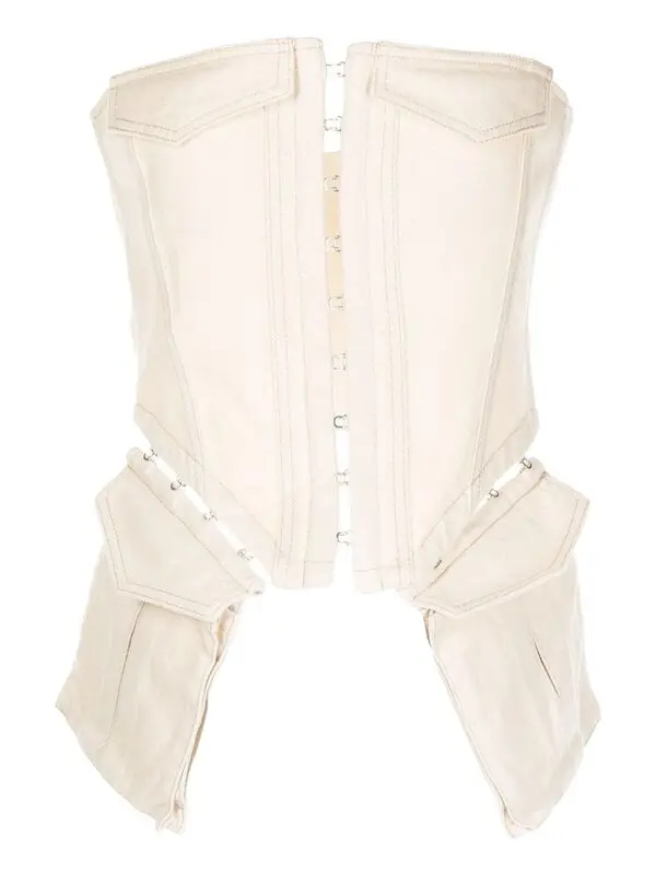 DION LEE Pocket Denim Corset - Neutrals