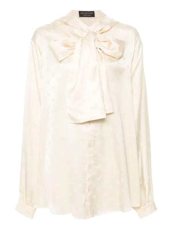 Balenciaga Letters Blouse - Neutrals