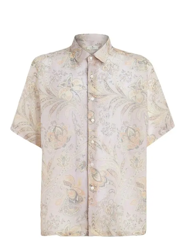 Etro Floral-print Short-sleeved Shirt - Pink