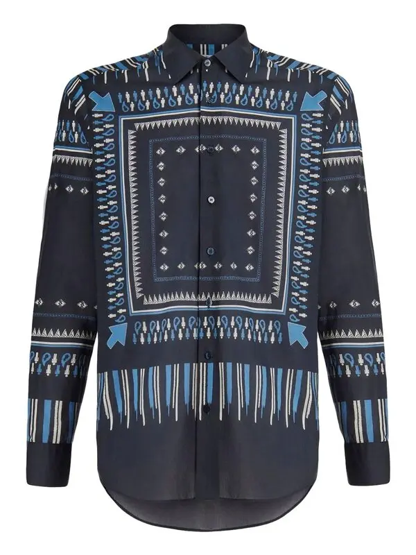 Etro Graphic-print Cotton Shirt - Black