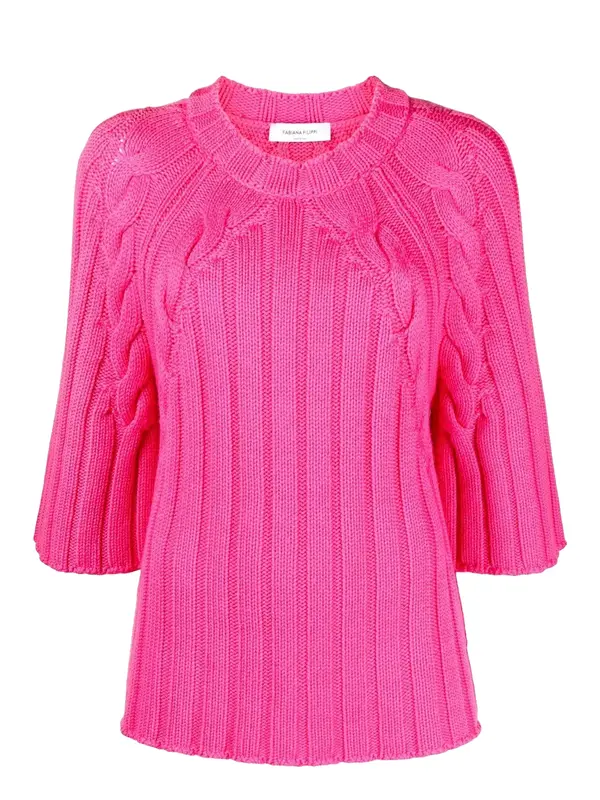 Fabiana Filippi Virgin Wool Cable-knit Jumper - Pink
