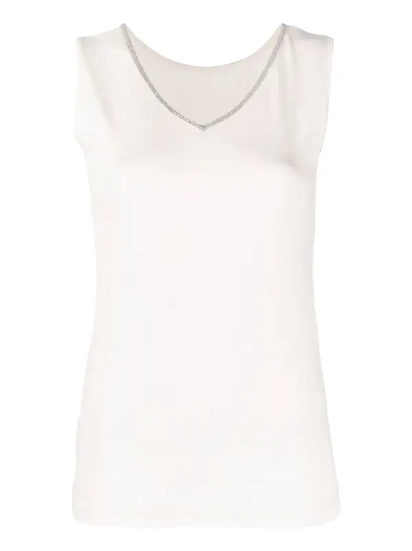 Fabiana Filippi Bead-embellished Tank Top - Neutrals