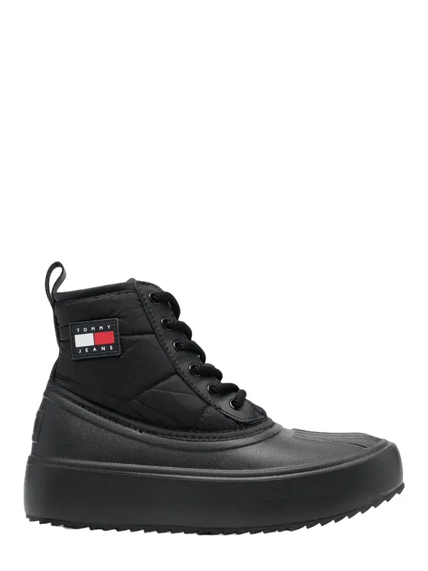 Tommy Hilfiger Oversize Rubber Sole Boots - Black
