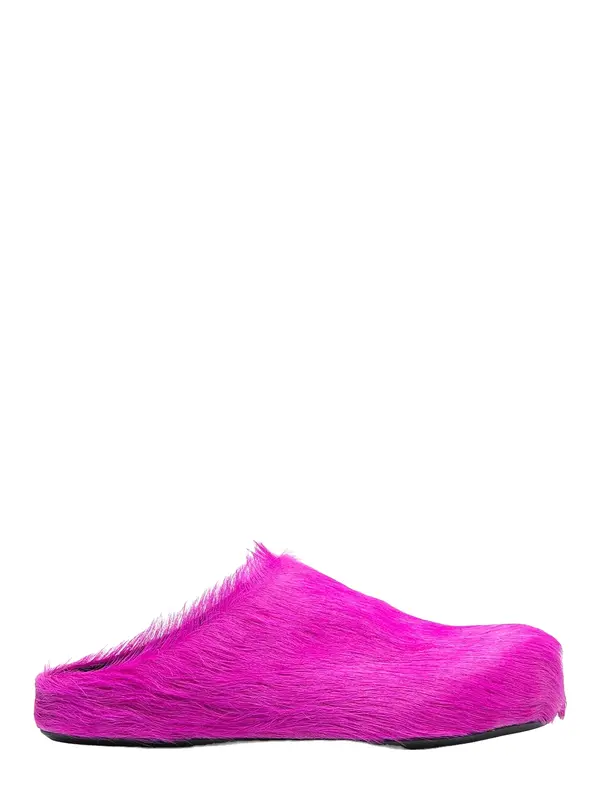 Marni Fussbet Calf-hair Slippers - Purple