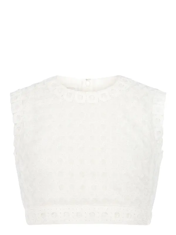 Giambattista Valli Cropped Knit Top - White