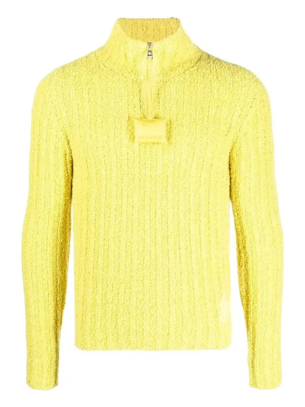 Moncler Ribbed High Neck Jumper - Yellow