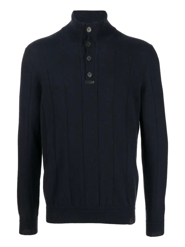 Brioni Roll Neck Cashmere Jumper - Blue