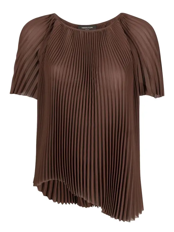 Fabiana Filippi Pleated T-shirt - Brown