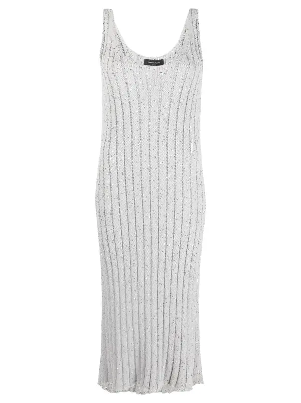 Fabiana Filippi Sequin-embellished Knitted Midi Dress - Grey
