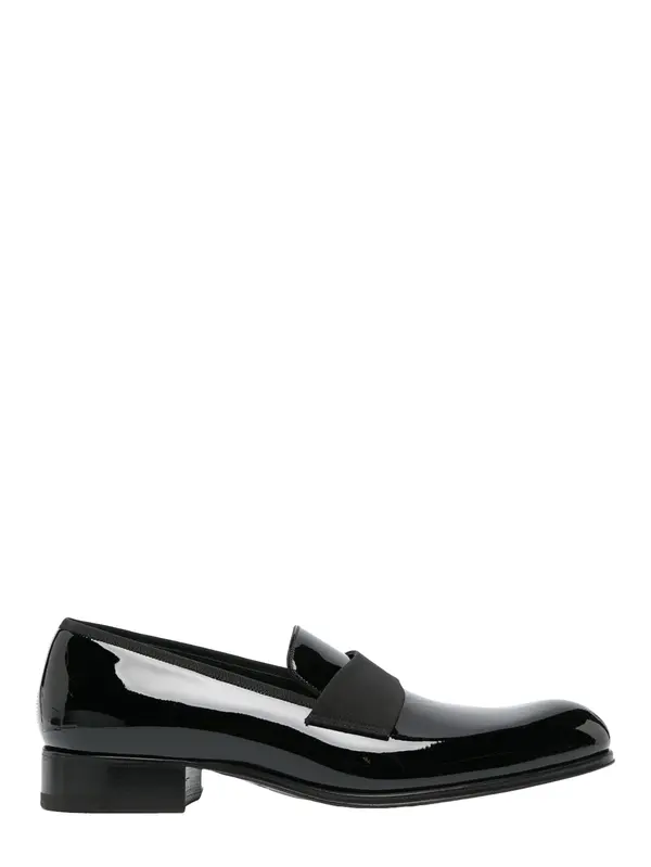 TOM FORD Patent-finish Leather Loafers - Black