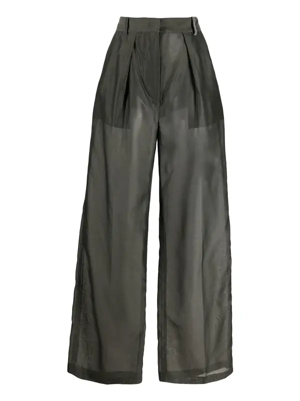 Fabiana Filippi Pleated Straight-leg Trousers - Green