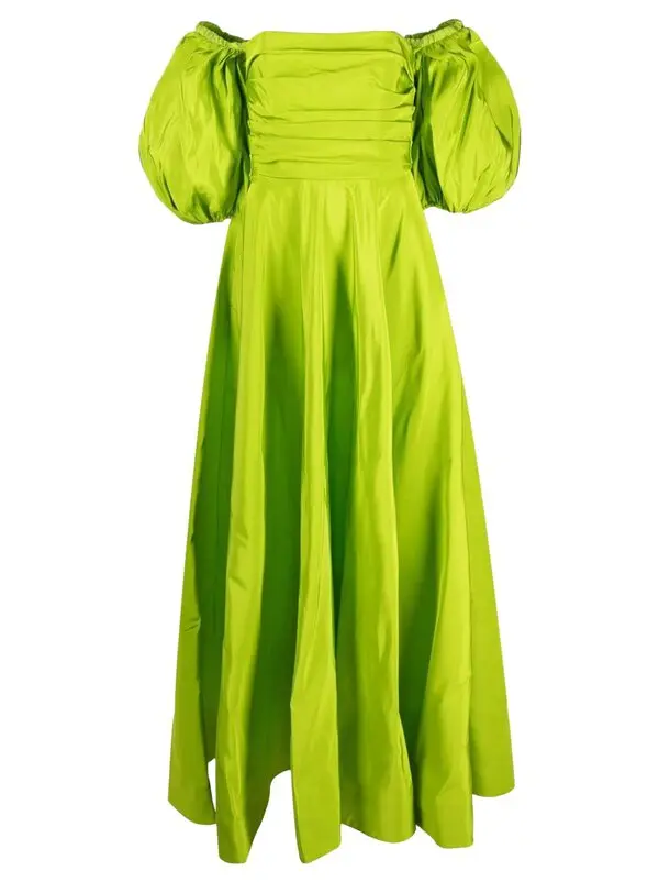 Valentino Garavani Off-shoulder Floor-length Dress - Green