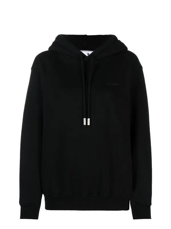 Off-White Diag-stripe Cotton Hoodie - Black