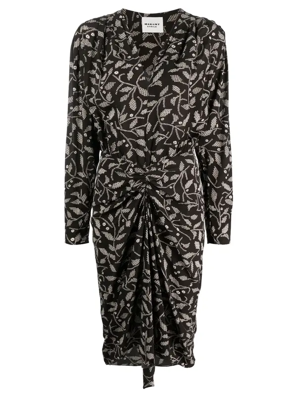 MARANT ETOILE Danalia Wrap Midi Dress - Black
