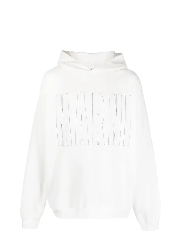 Marni Logo-print Hoodie - White