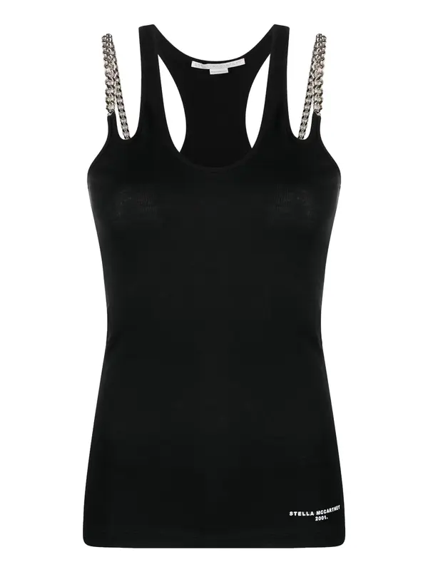 Stella McCartney Falabella Chain Racerback Tank Top - Black