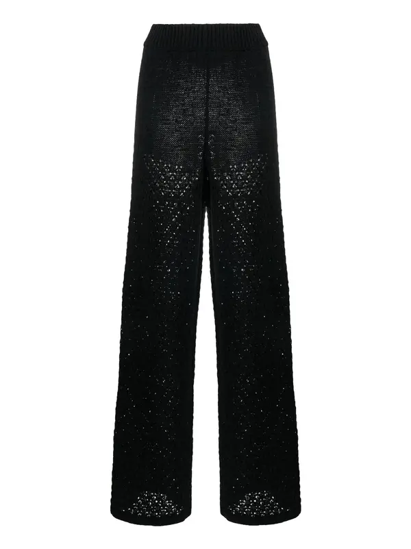 Remain Birger Christensen Loose-knit High-waisted Trousers - Black