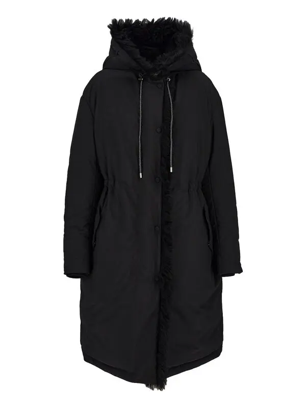 FERRAGAMO Shearling-lined Parka Coat - Black
