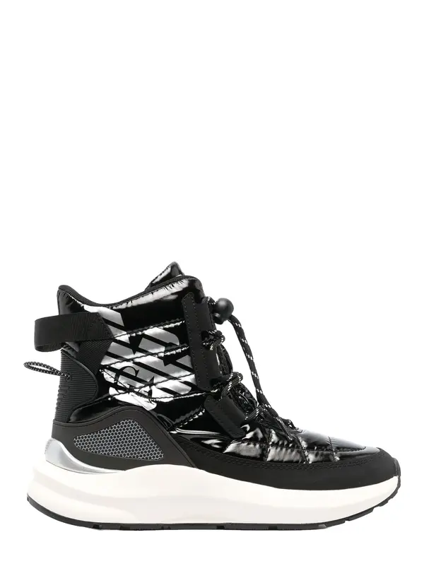 Emporio Armani Mountain Quilted High-top Sneakers - Black