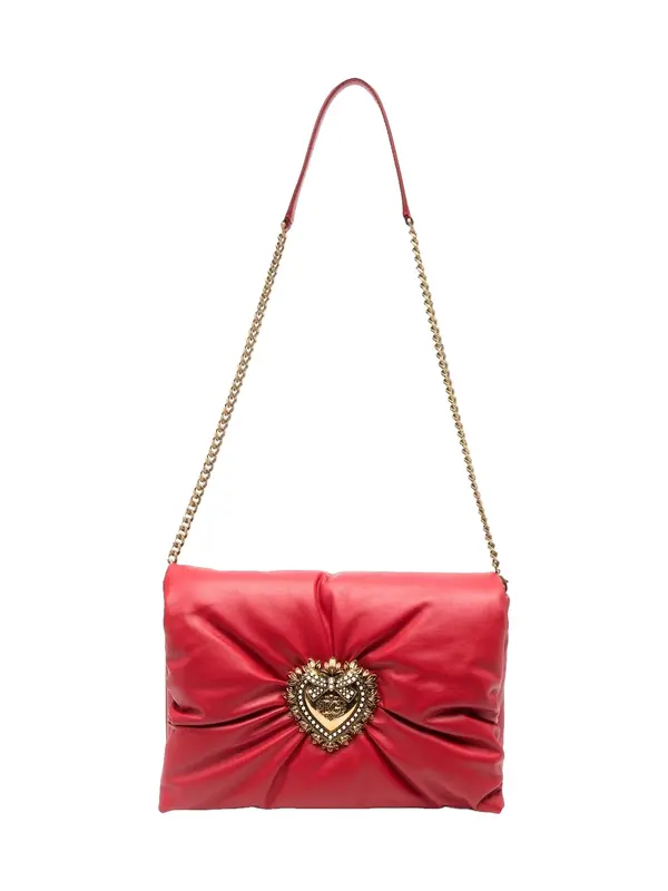 Dolce & Gabbana Medium Devotion Soft Clutch - Red