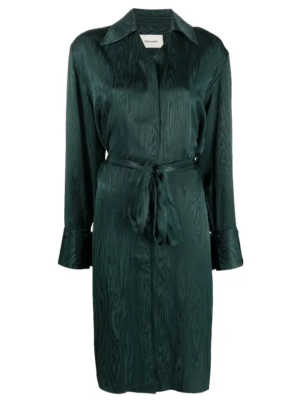 HOLZWEILER Metallic-sheen Shirt Dress - Green