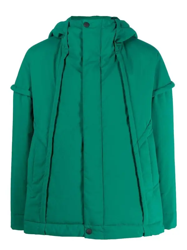 Issey Miyake Frame Hooded Padded Jacket - Green
