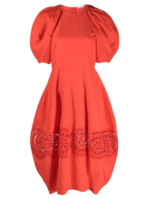 Stella McCartney Cut-out Puff Midi Dress - Red