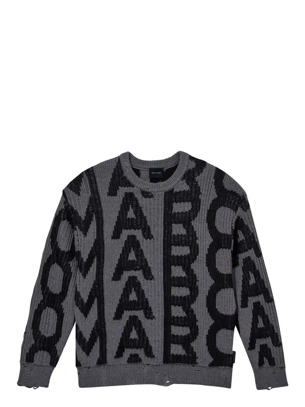 Marc Jacobs Monogram Distressed Jumper - Grey