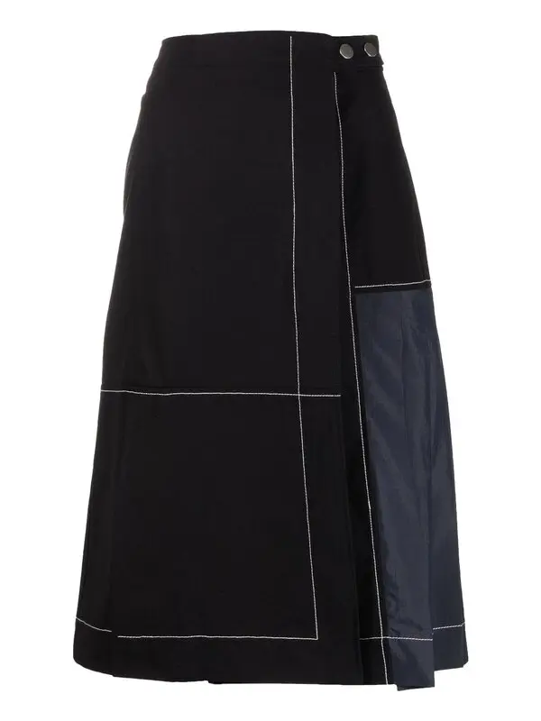 3.1 Phillip Lim Pleat-detail Midi Skirt - Black