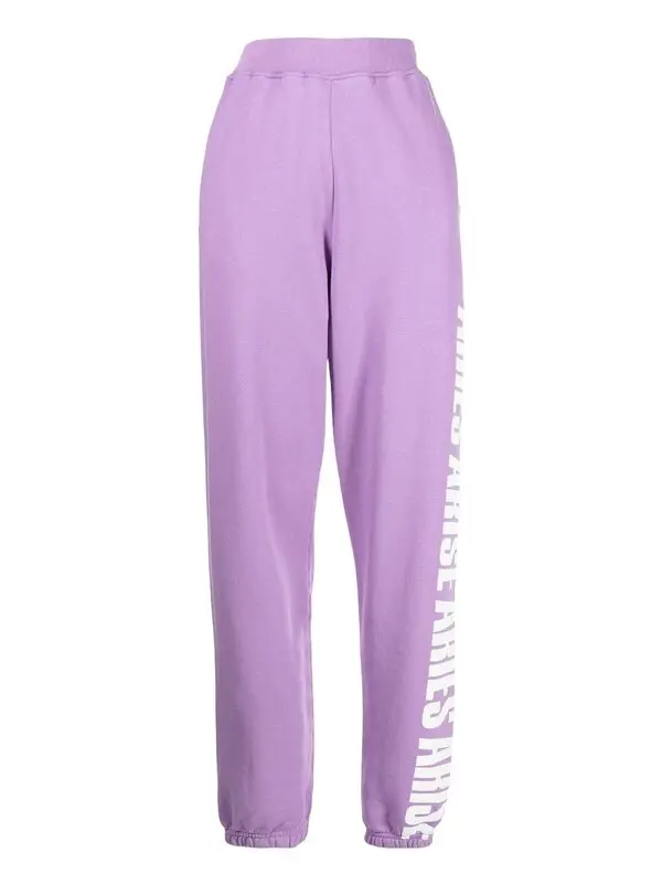 Aries Logo-print Cotton Track Pants - Purple