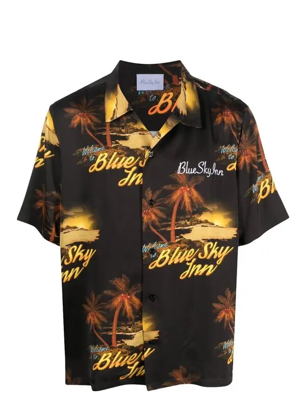 BLUE SKY INN Graphic-print Short-sleeve Shirt - Black
