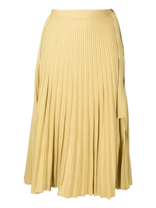 3.1 Phillip Lim Pleated Wool-blend Midi Skirt - Yellow