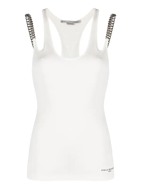 Stella McCartney Falabella Chain Racerback Top - White