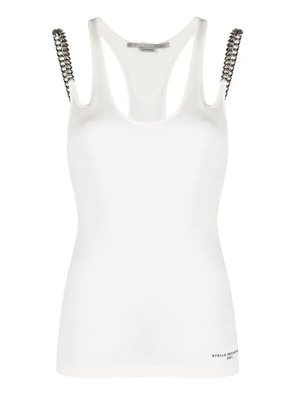 Stella McCartney Falabella Chain Racerback Top - White