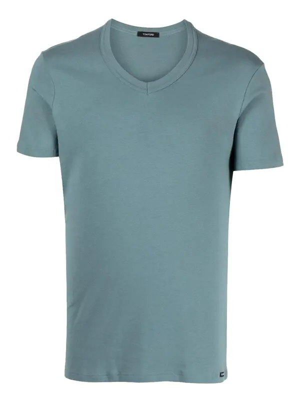 TOM FORD V-neck Stretch-cotton T-shirt - Green