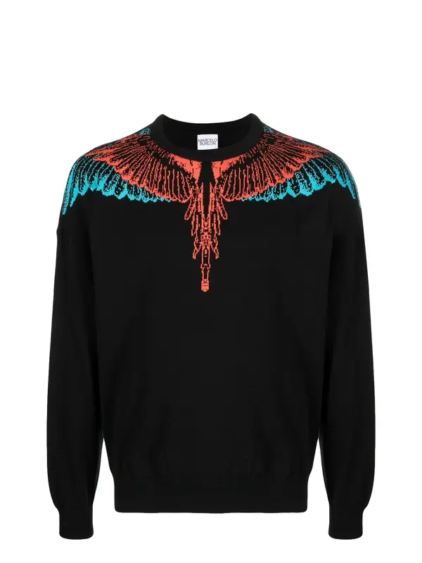 COUNTY OF MILAN Icon Wings Long-sleeve Sweatshirt - Black
