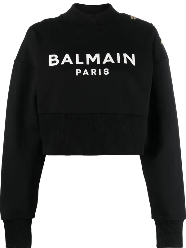 Balmain Logo-print Cotton Sweatshirt - Black