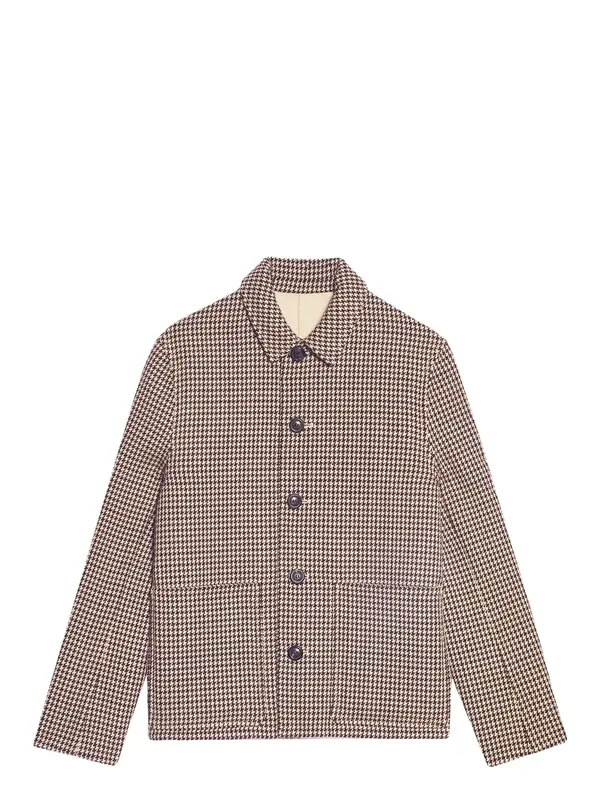 Ami Houndstooth Single-breasted Jacket - Brown