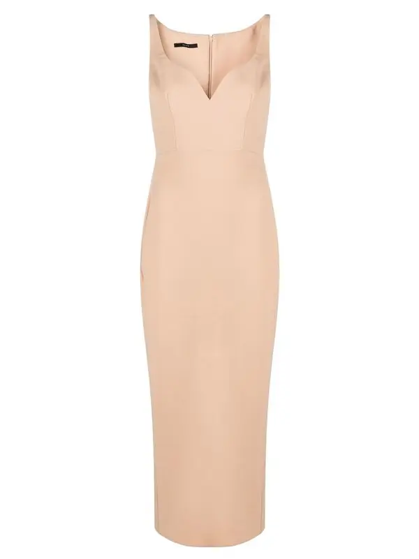 Alex Perry Blakely Sleeveless Midi Dress - Neutrals