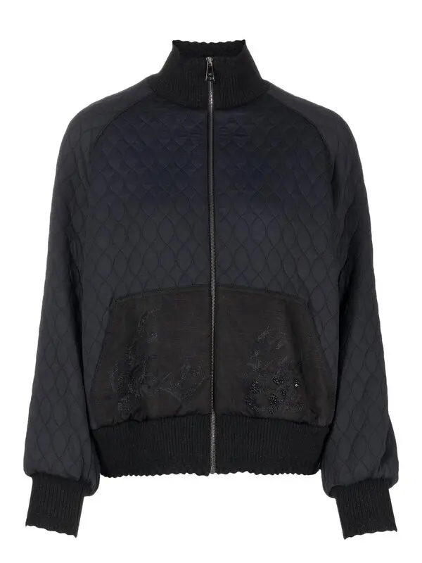 Shiatzy Chen Genisis Quilted Embroidered Jacket - Black