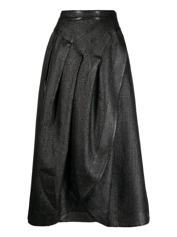Shiatzy Chen Genisis Asymmetric Wrap Skirt - Black