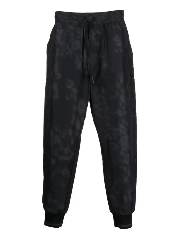 Y3 Leopard-print Tapered-leg Track Pants - Black
