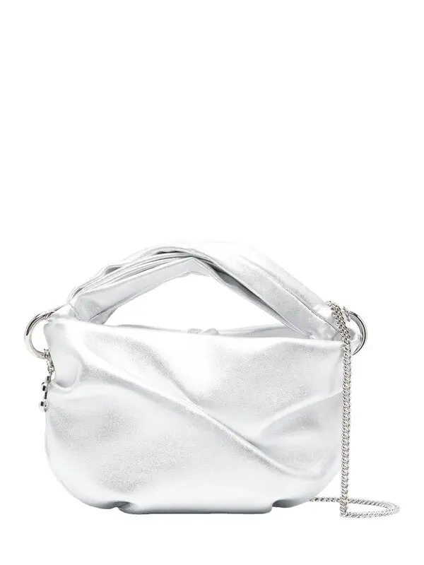 JIMMY CHOO Bonny Metallic-effect Shoulder Bag - Silver